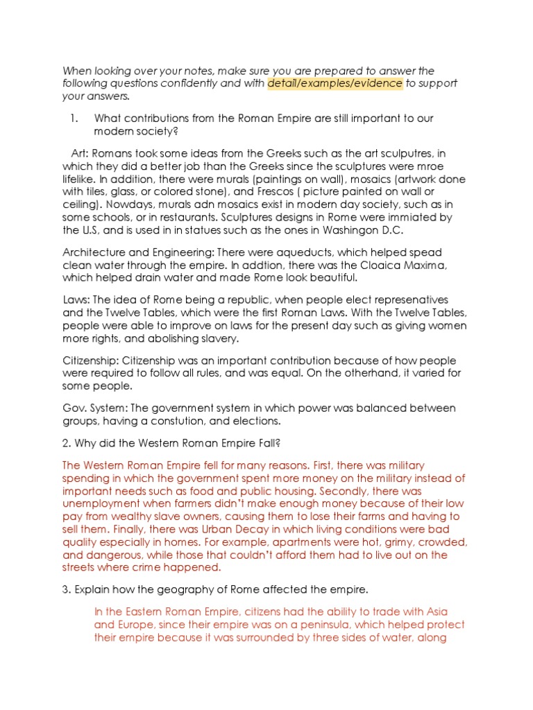 World History - Legacy of Rome, Fall of Western Empire, and Byzatine ...