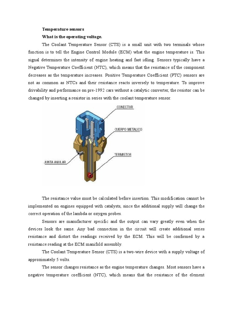 Understanding Temperature Sensors in Vehicles | PDF