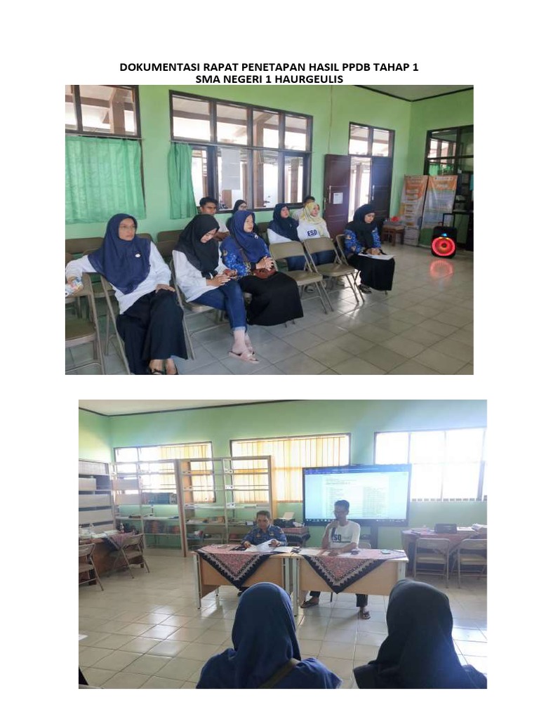 Dokumentasi Rapat Penetapan Hasil PPDB Tahap 1 | PDF