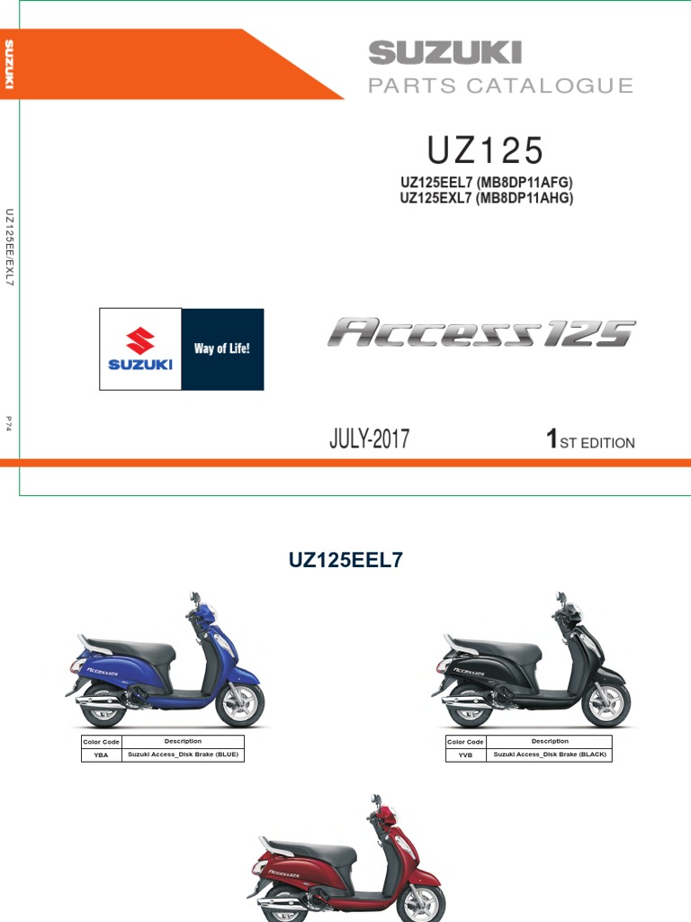 Suzuki Access 125 Parts Catalogue | PDF | Mechanical Engineering ...