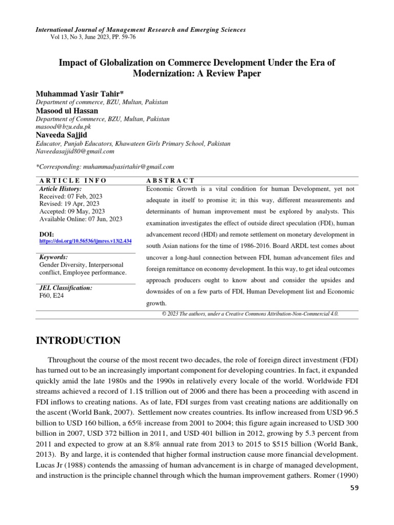 Globalization's Impact on Economic Growth | PDF | Economic Growth ...