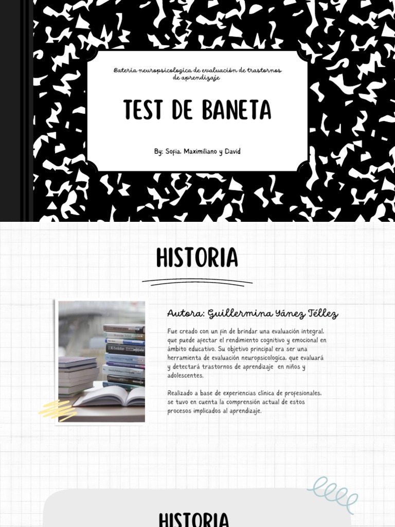 Prueba Baneta para Trastornos de Aprendizaje | PDF | Aprendizaje ...