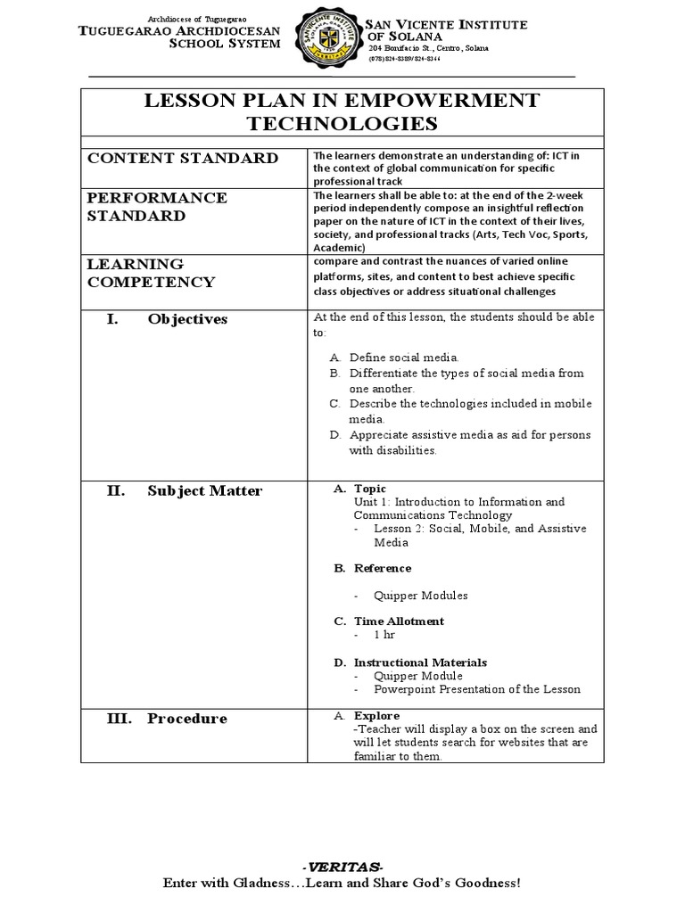 Unit 1 (Lesson 2) | PDF | Educational Technology | Learning