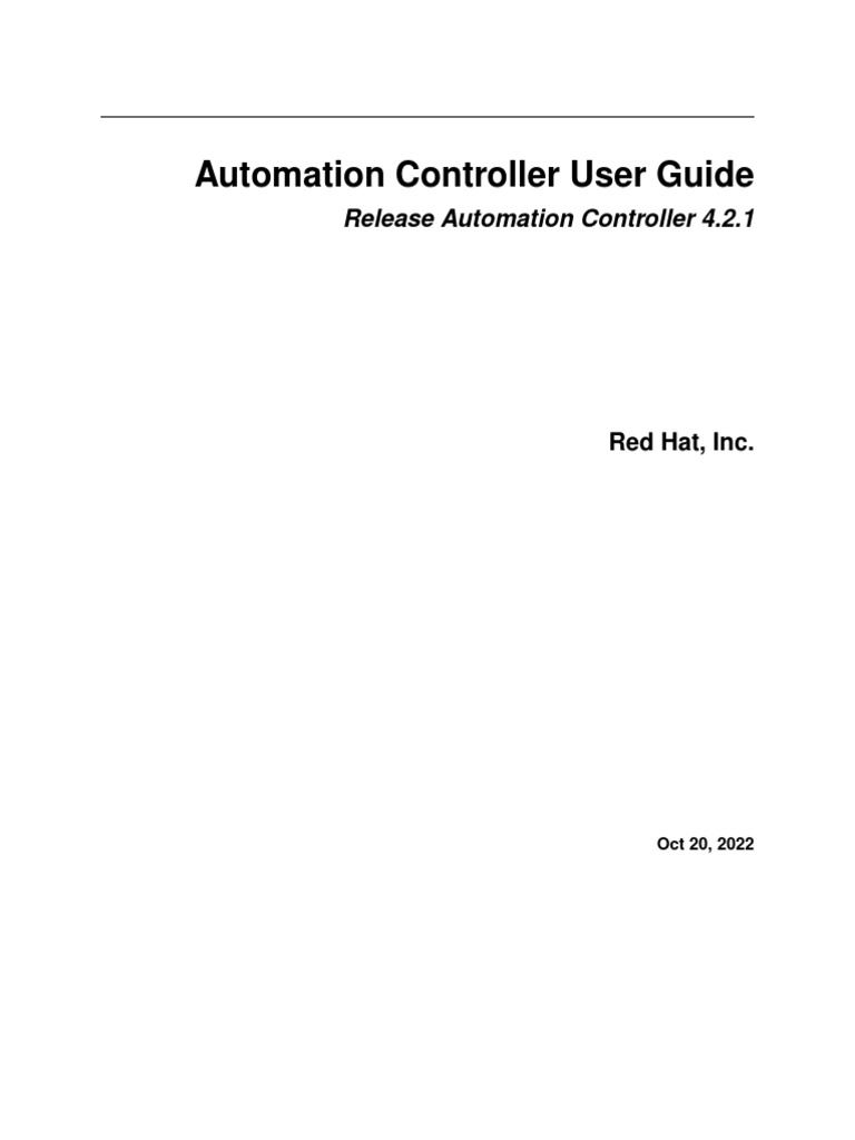 Automation Controller User Guide | PDF | Open Stack | Automation