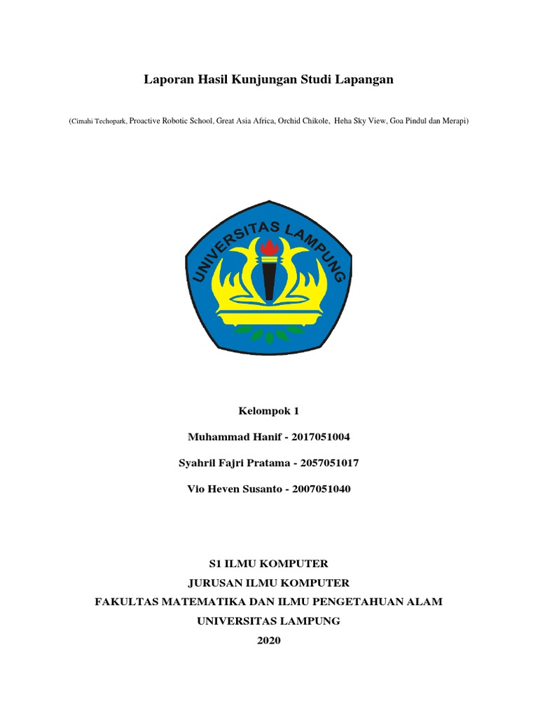 Vio Heven Susanto - Laporan Hasil Kunjungan Studi Lapangan | PDF
