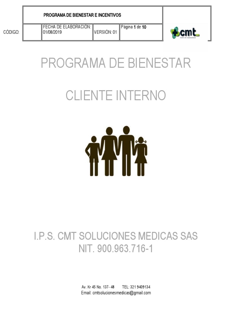 Programa de Bienestar e Incentivos IPS CMT | PDF | Trabajo Social | Calidad (comercial)