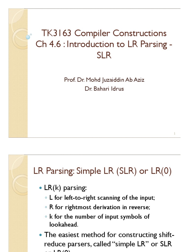 TK3163 Sem2 2021 10MyCh4.6 SLR | PDF | Mathematical Logic | Computer Programming