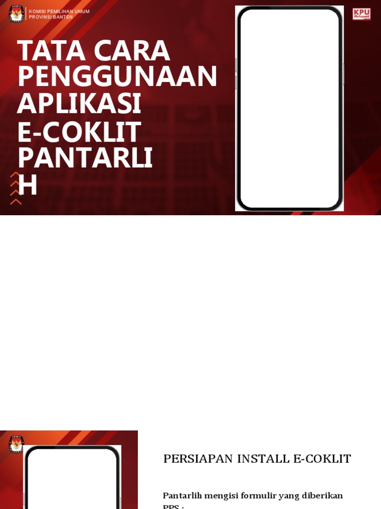 Panduan Penggunaan E-Coklit Banten | PDF