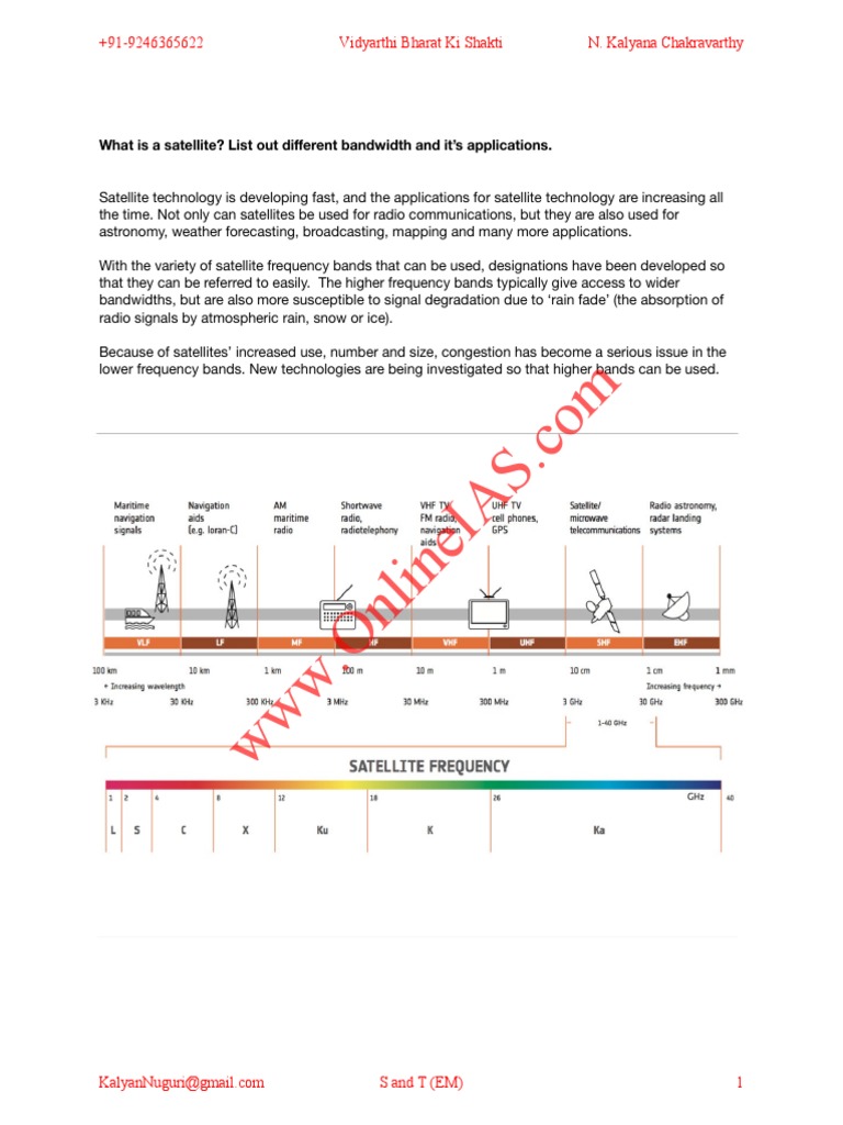 Frequency Bands Note Pdf Telecommunications Infrastructure Radio
