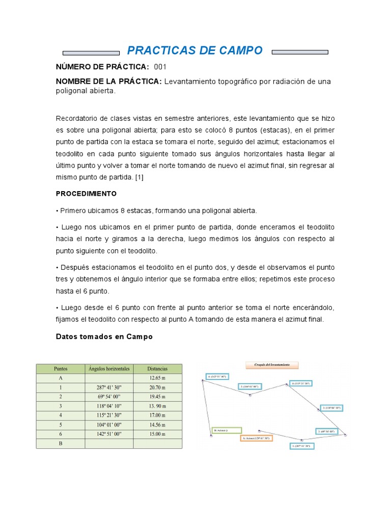 Resumen de Practicas de Campo | Descargar gratis PDF | Topografía | Science