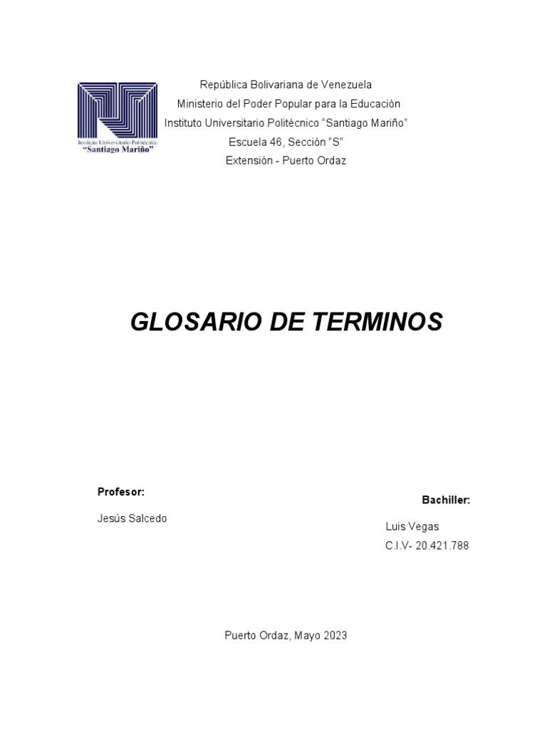 Glosario de Terminos | PDF