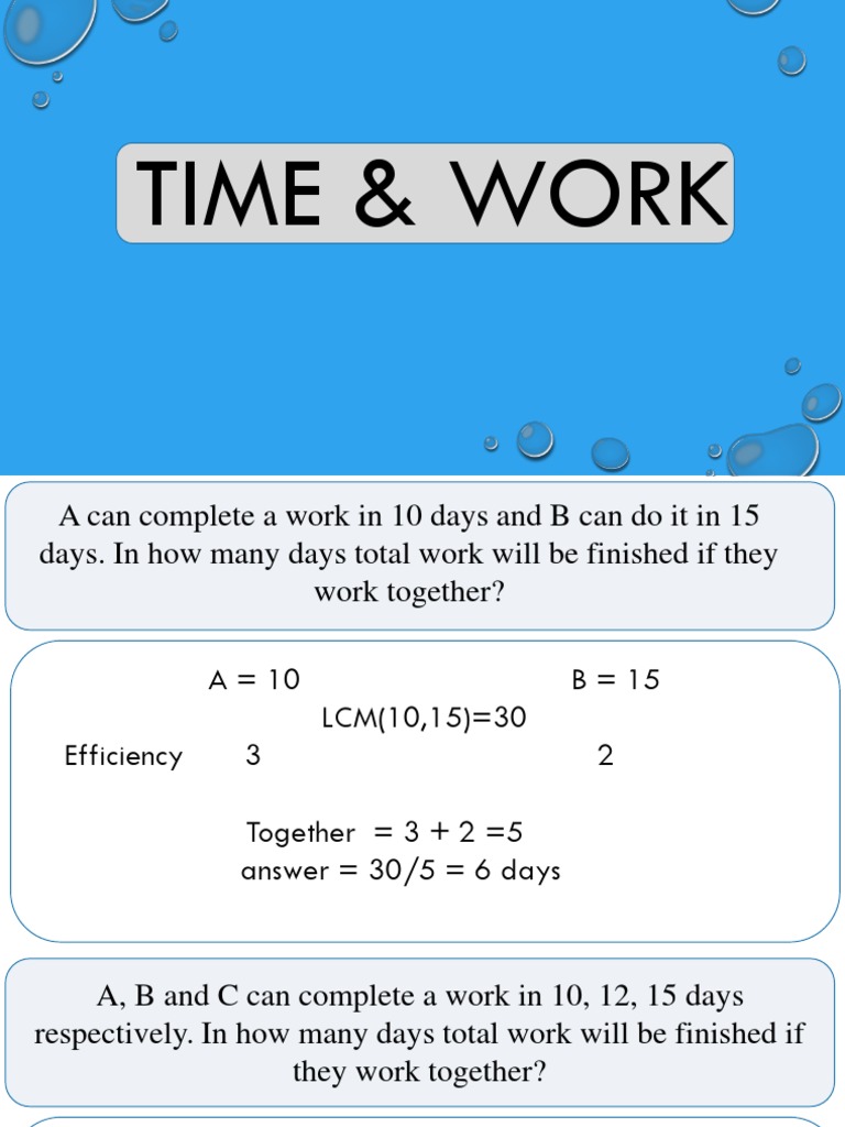 Time and Work | PDF