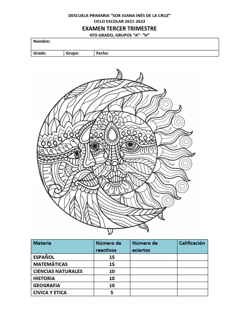 Portada Examen III Trimestre 2 | PDF