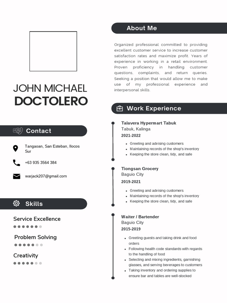 Black Grey Color Blocks Project Manager CV | PDF | Business
