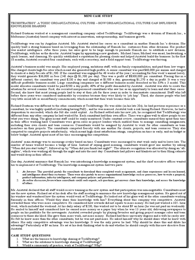 Mini Case Study - Finals - KM | PDF