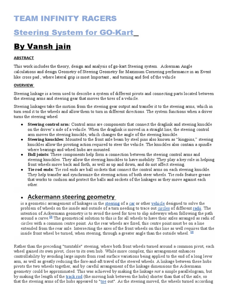 Ackerman | PDF | Steering | Vehicle Technology