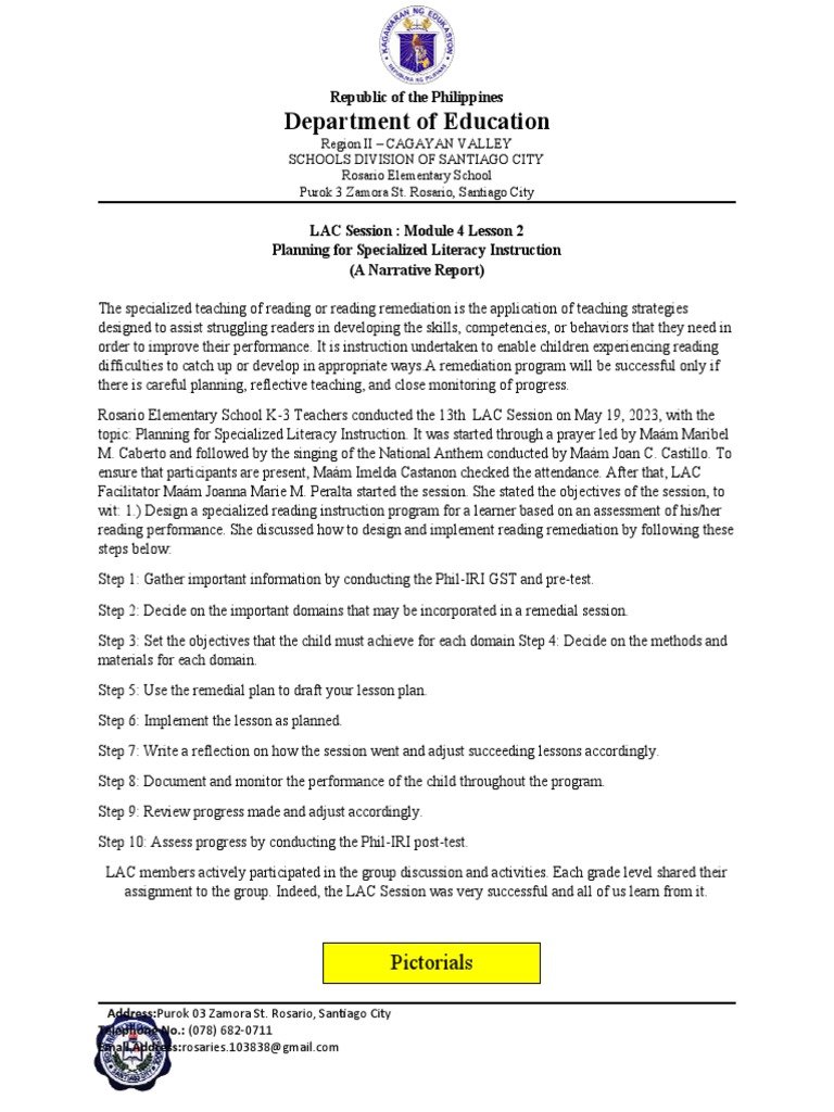 ELLN Narrative Report Lesson 13 | PDF | Learning | Behavior Modification