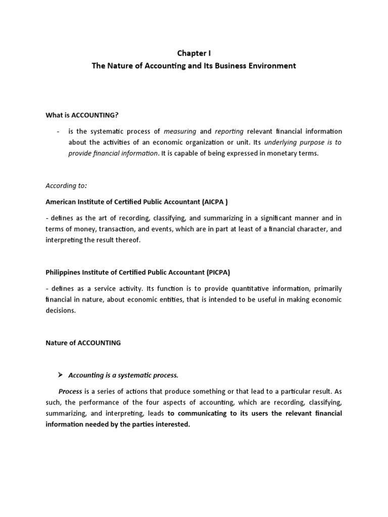 Chapter I Introduction To Accountinng | PDF | Accounting | Partnership