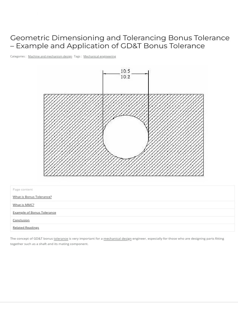 Bonus Tolerance - Example and Application of GD&T Bonus Tolerance | PDF ...