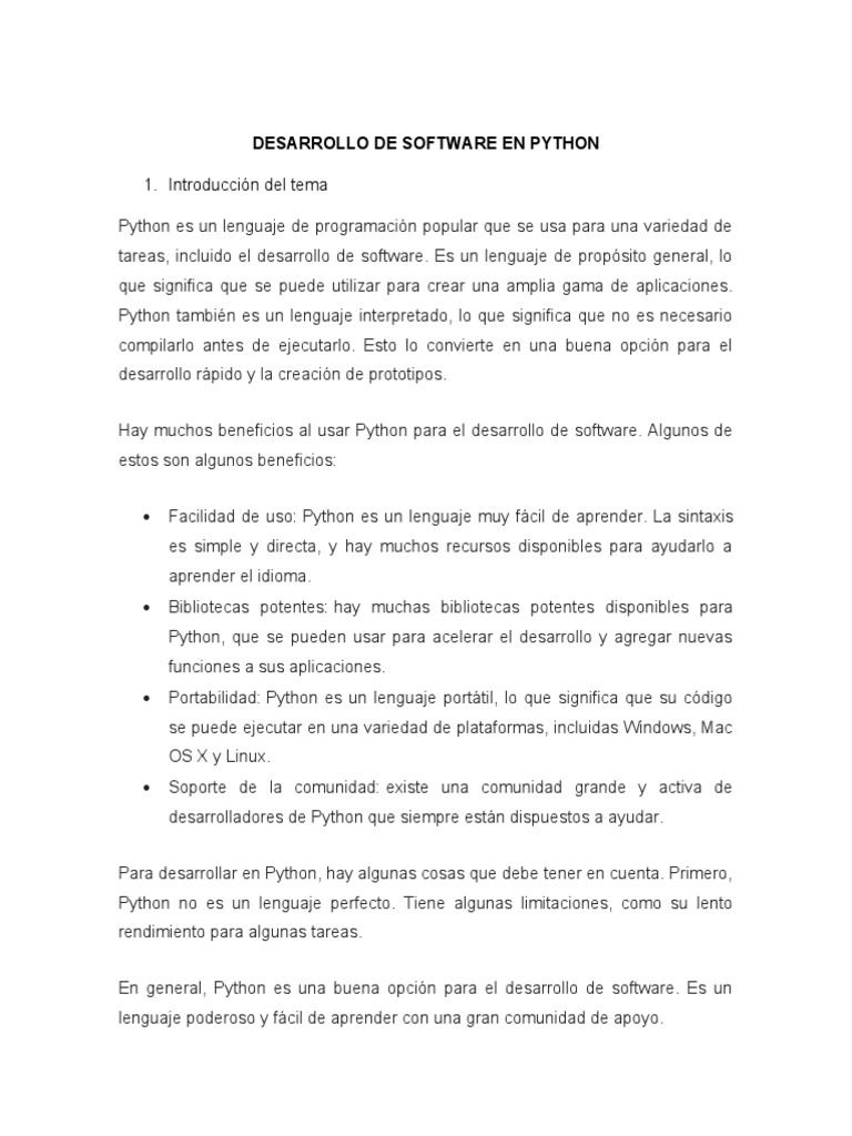 Desarrollo De Software En Python Descargar Gratis Pdf Python Lenguaje De Programación