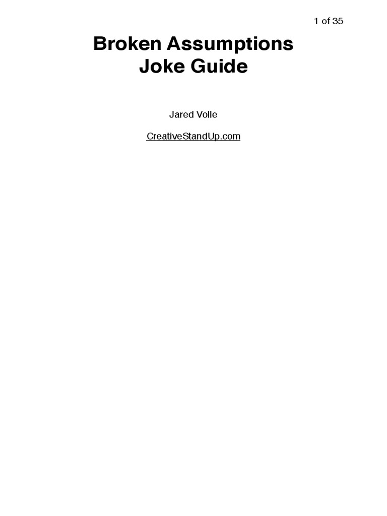 Broken Assumptions Joke Guide PDF | PDF | Jokes | Subject (Grammar)
