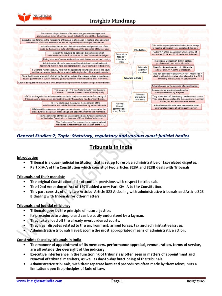 Tribunals in India | PDF | Tribunal | Governance