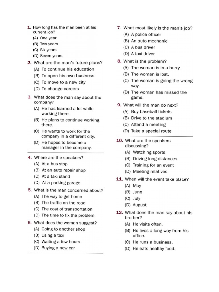 TOEIC Practice Test 3 | PDF