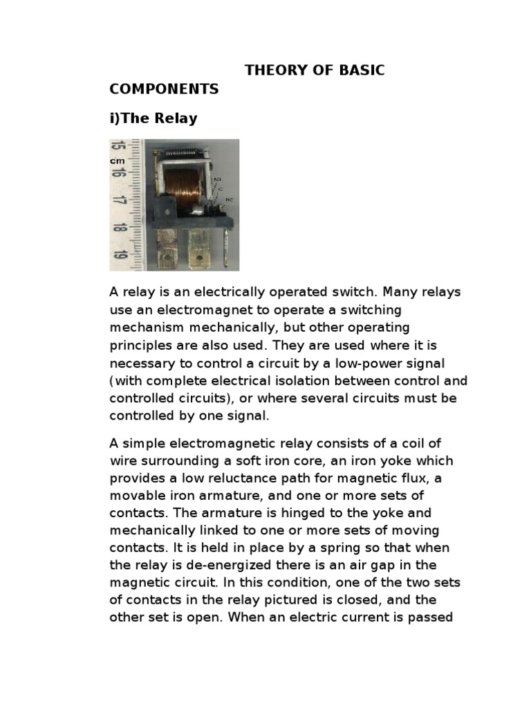 Components of Electromagnetic Relays | PDF | Computers
