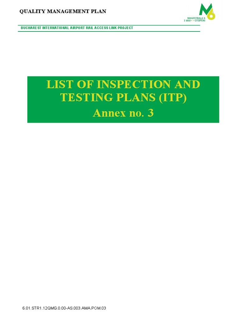 Annex 3 - ITP List Rev.3 - en | PDF