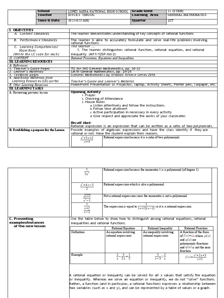 Rational Function Cot | PDF | Polynomial | Equations