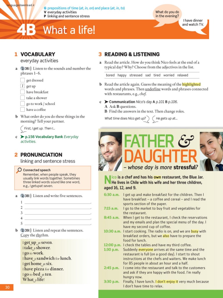 Daily Routines and Prepositions of Time. | PDF