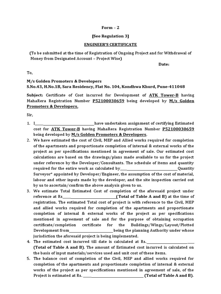 Form 2 Updated PDF Cost Business