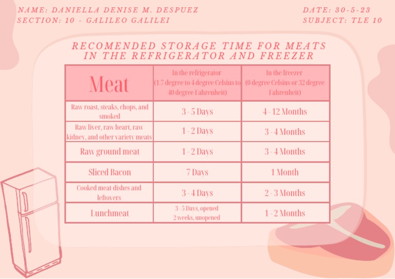 Tle 10 Meat in Ref and Freezer | PDF