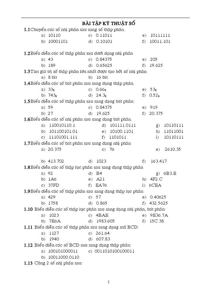 Bai Tap KTS - 2021 | PDF