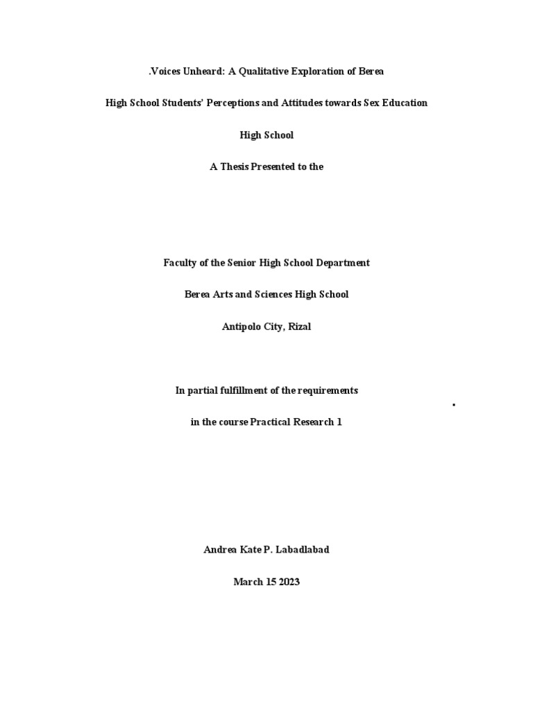 Ch 123 Qualitative Version Pdf Sex Education Qualitative Research 8778