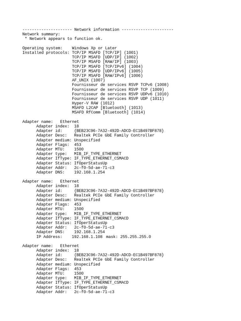 Network Info | PDF | Ip Address | Domain Name System