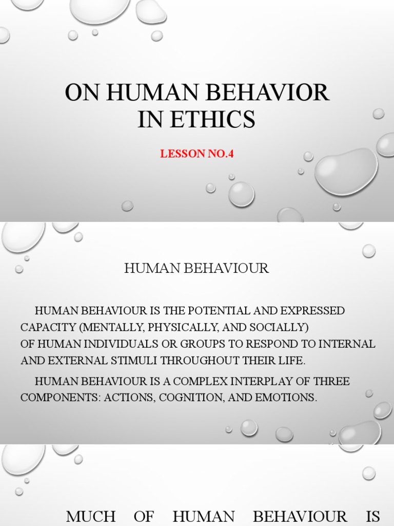 Lesson No.4 On Human Behaviour in Ethics | PDF | Morality | Human Behavior