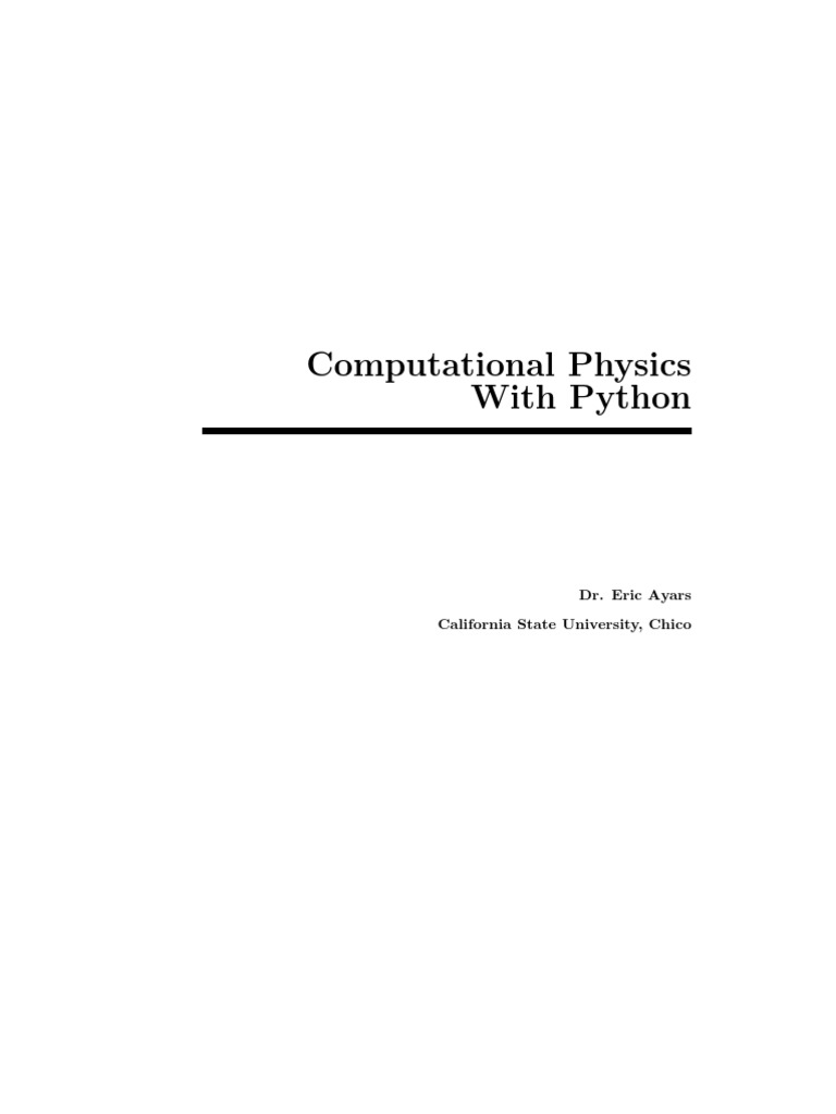 Computational Physics With Python | Download Free PDF | Variable (Computer Science) | Integer ...