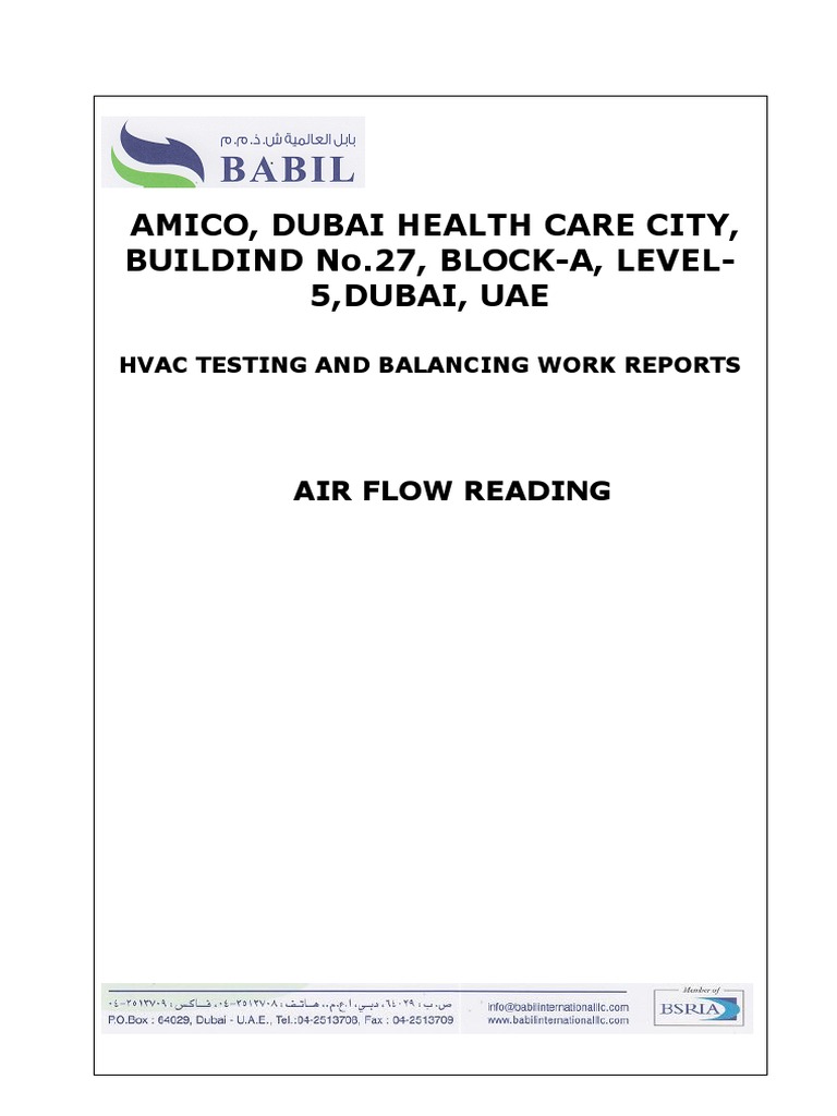 Air Balancing Report | PDF