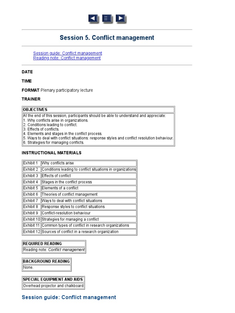 Session 5. Conflict Management | PDF | Conflict Resolution | Negotiation