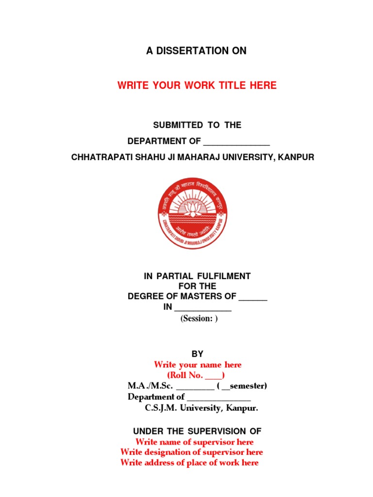 Dissertation Starting Pages | PDF | Thesis | Academic Degree
