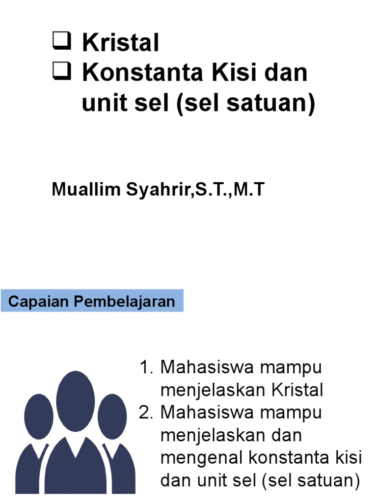 Kristal, Konstanta Kisi Dan Unit Sel (Sel Satuan) Pert 3 | PDF