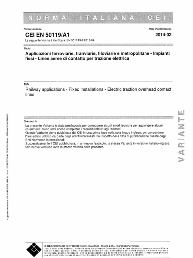 Cei en 50119 - A1-2014 | PDF