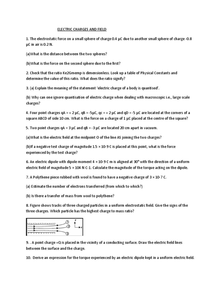 Electric Charges and Fields Guide | PDF | Science & Mathematics ...
