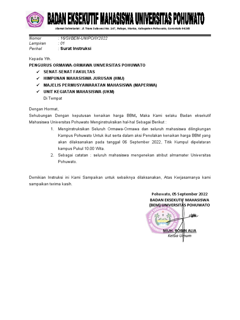 Surat Instruksi Senat | PDF