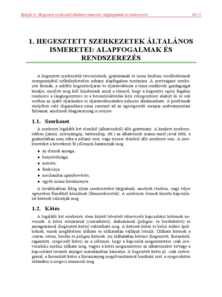 Hegesztett Szerkezetek Általános Ismeretei: Alapfogalmak És ...