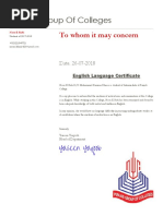 English Proficiency Letter Sample | PDF