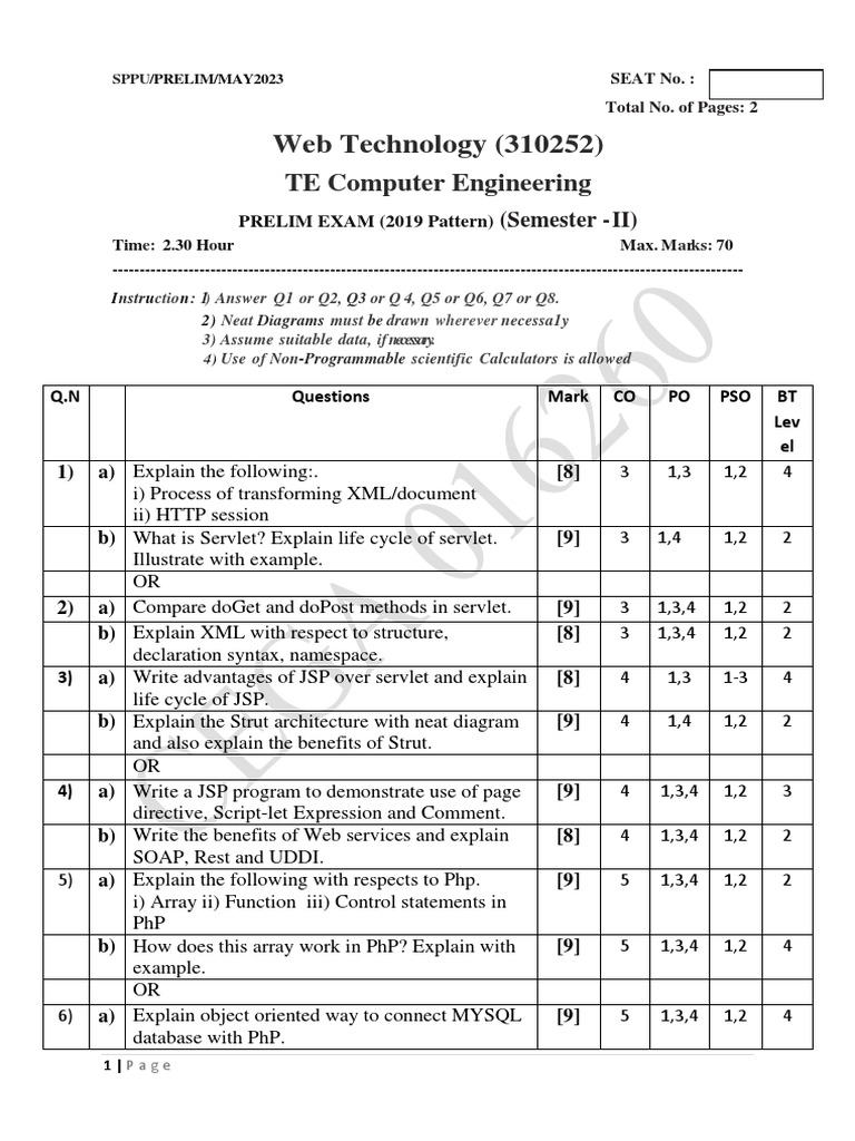 WT - Te - 2019 - Endsem 2022-23 | PDF | Software | Computer Engineering