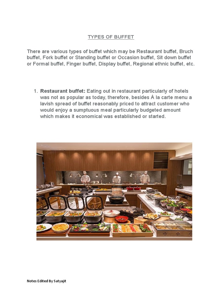 Types of Buffet | PDF | Buffet | Meal