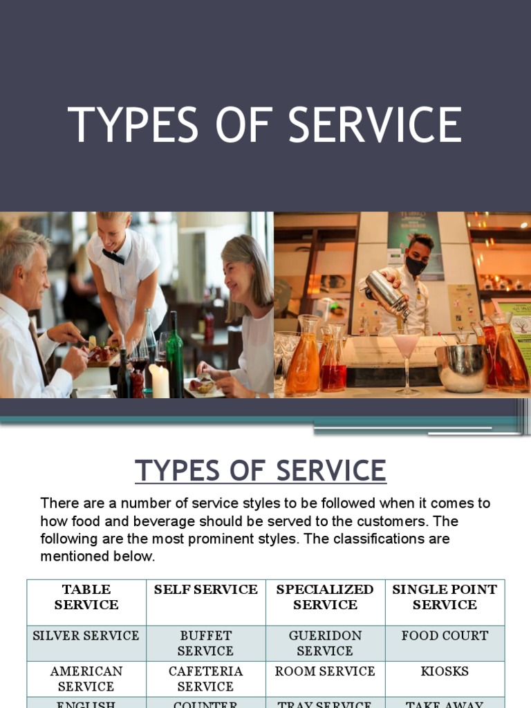 Types of Service | PDF | Cafeteria | Restaurants